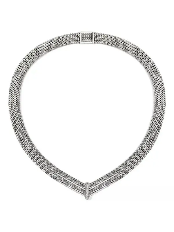 John Hardy Sterling Icon Link Diamond Chain Necklace - Silver