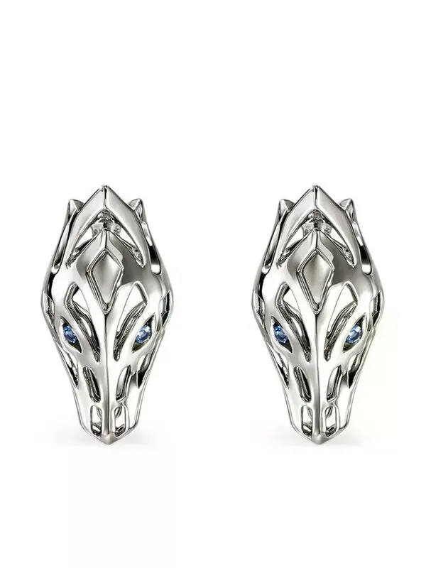 John Hardy Sterling Naga Sapphire Earrings - Silver