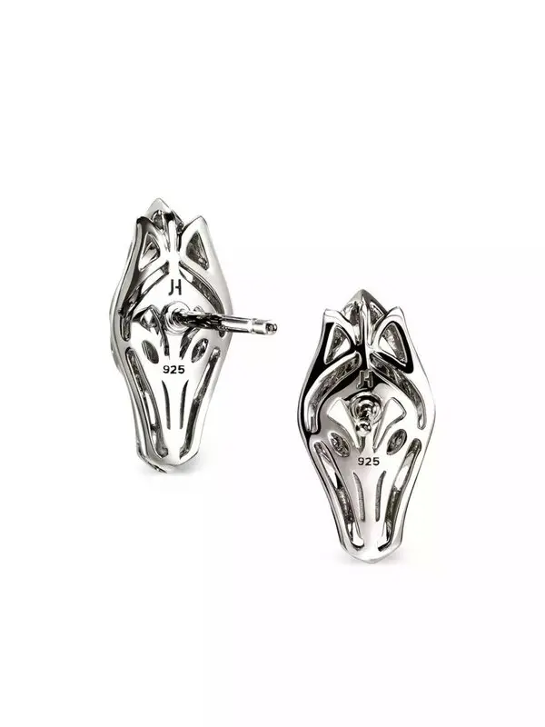 John Hardy Sterling Naga Sapphire Earrings - Silver