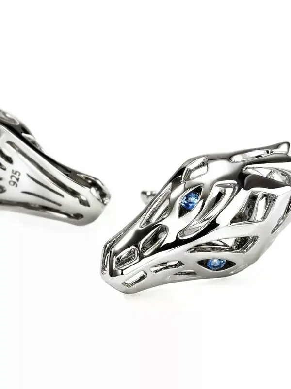 John Hardy Sterling Naga Sapphire Earrings - Silver