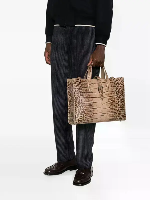 Emporio Armani Crocodile-effect Tote Bag