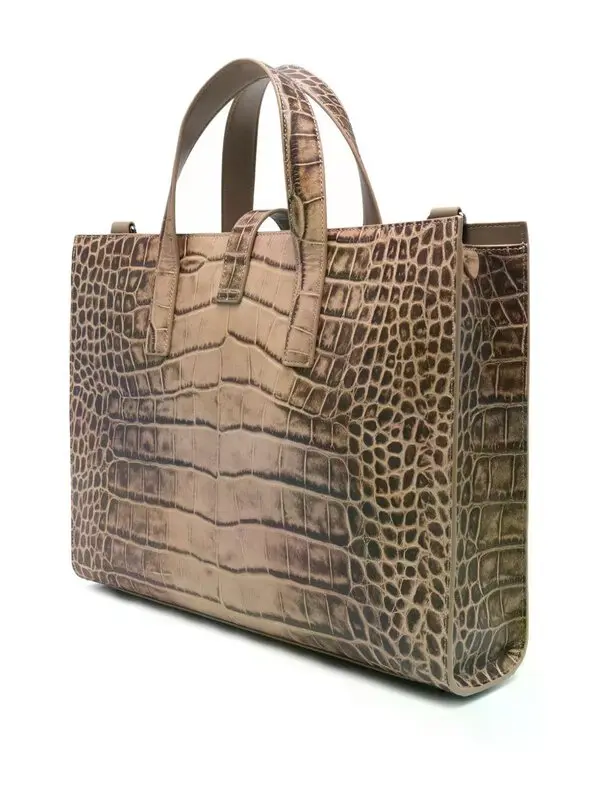 Emporio Armani Crocodile-effect Tote Bag