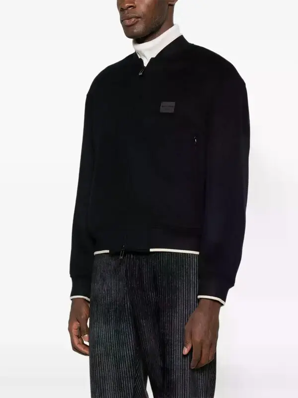 Emporio Armani Logo-patch Bomber Jacket - Blue