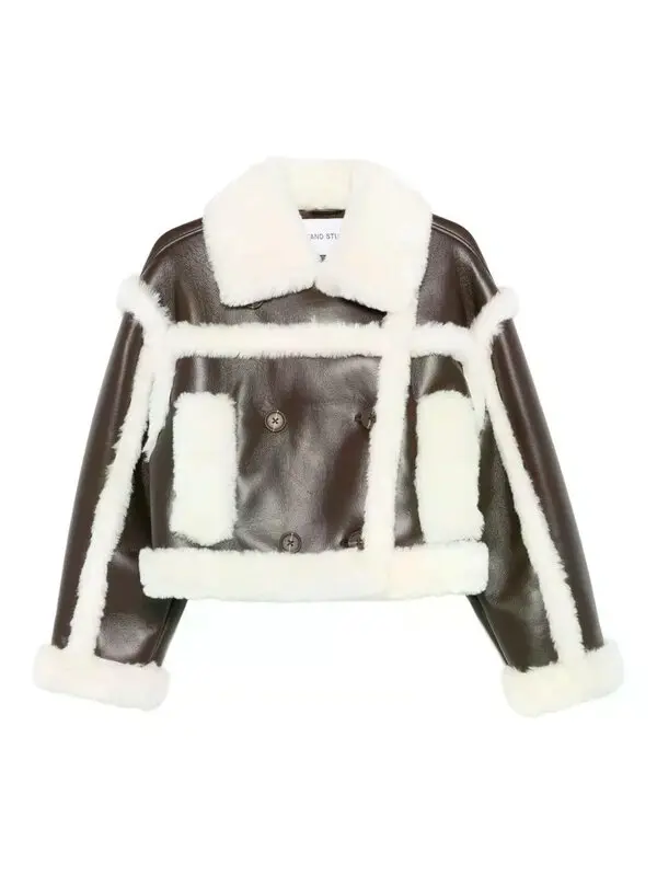 STAND STUDIO Button-fastening Shearling Jacket - Brown
