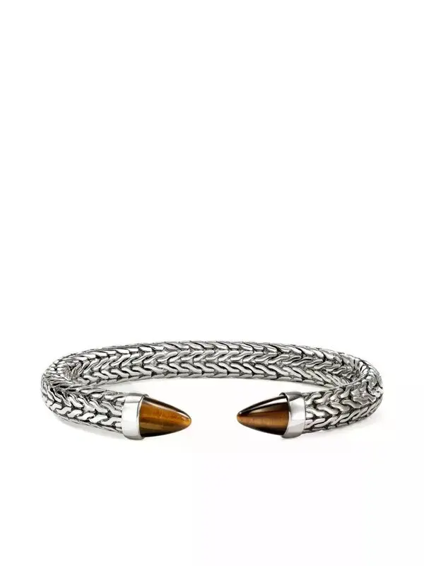 John Hardy Sterling Spear Tiger's Eye Cuff Bracelet - Silver