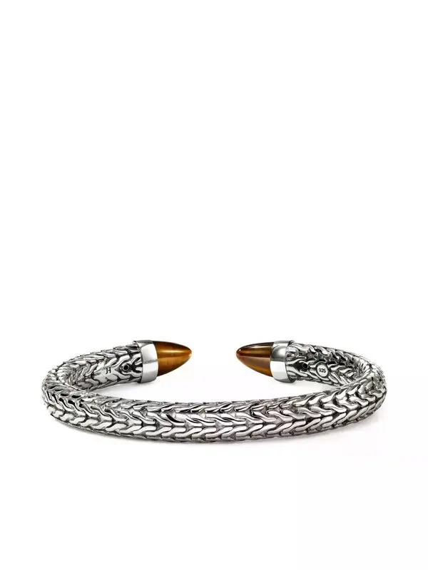 John Hardy Sterling Spear Tiger's Eye Cuff Bracelet
