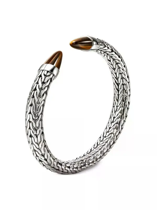 John Hardy Sterling Spear Tiger's Eye Cuff Bracelet
