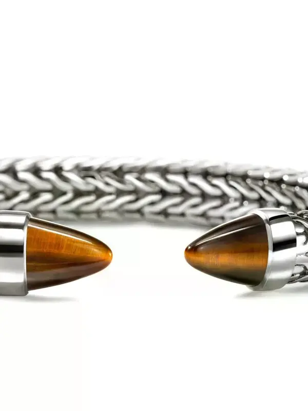John Hardy Sterling Spear Tiger's Eye Cuff Bracelet