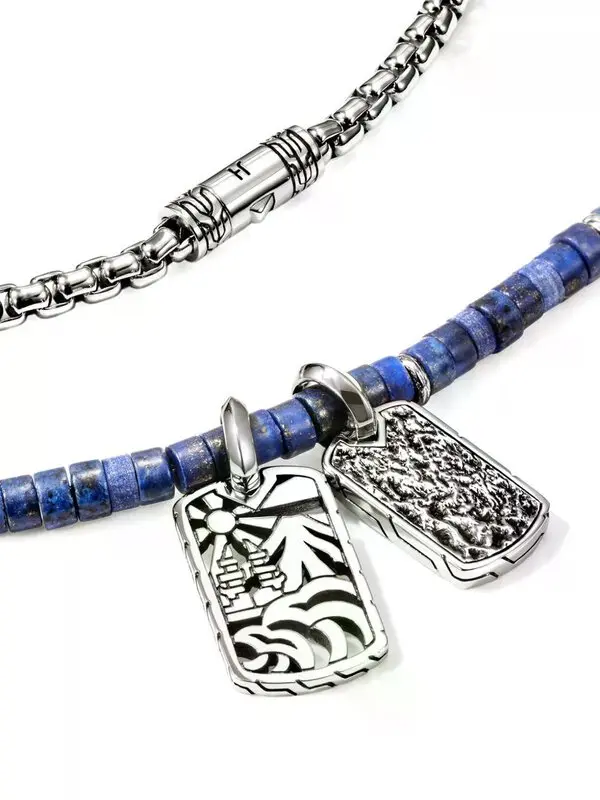 John Hardy Sterling Lapis Lazuli Tag Necklace - Silver
