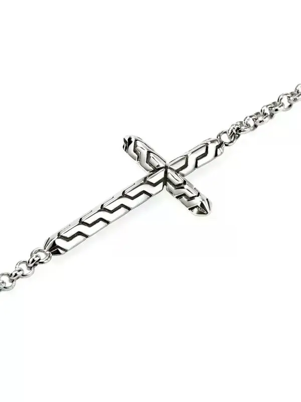 John Hardy Sterling Cross Bracelet - Silver