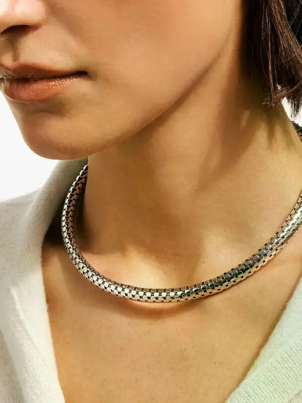 John Hardy Sterling Dot Collar Necklace - Silver