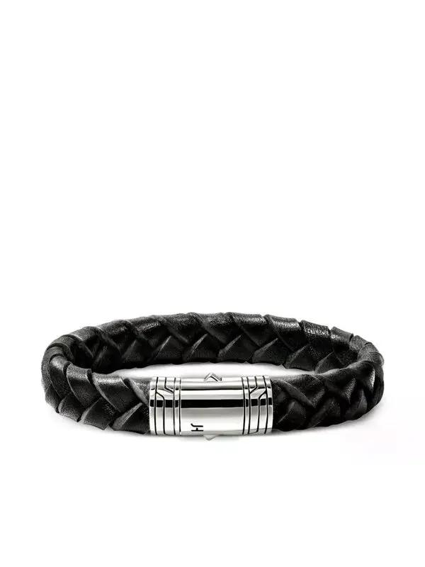 John Hardy Braided Leather Bracelet - Silver