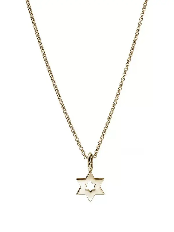 John Hardy 14k Yellow Star Of David Diamond Necklace