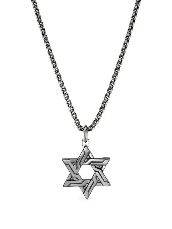 John Hardy Silver Star Of David Pendant Necklace - Grey