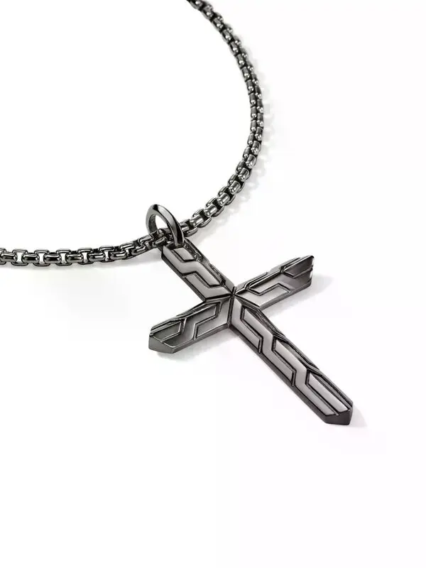 John Hardy Silver Icon Cross Pendant Necklace