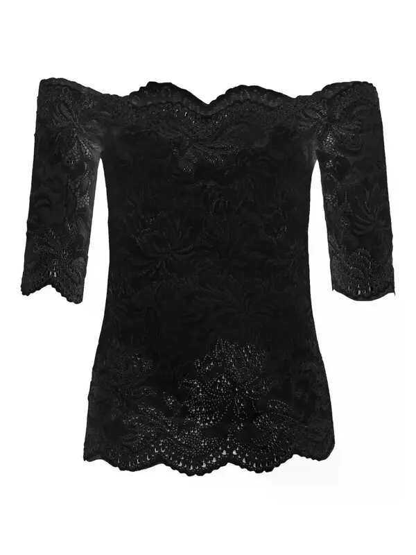Rabanne Lace Off-shoulder Top - Black