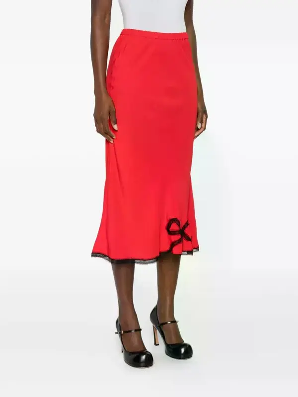 Rochas Bow-trim Midi Skirt
