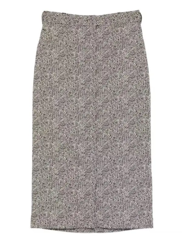 Rochas Herringbone Midi Skirt