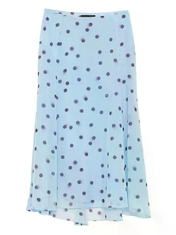 Rochas Polka-dot Silk Midi Skirt