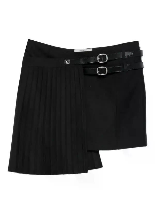 Coperni Pleated Belted Mini Skirt - Black