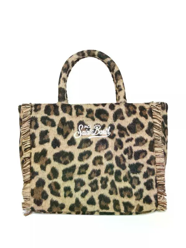 MC2 SAINT BARTH Colette Leopard Felt Tote Bag - Neutrals