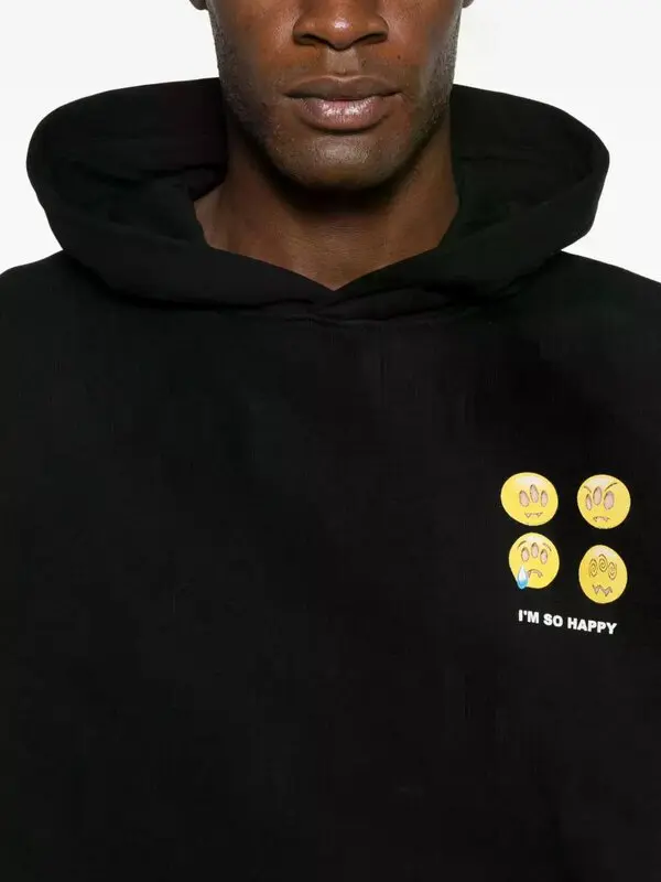 BARROW Graphic-print Cotton Hoodie - Black