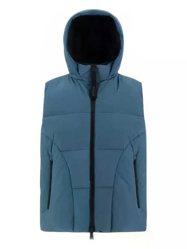 Herno Hooded Zip Gilet - Blue