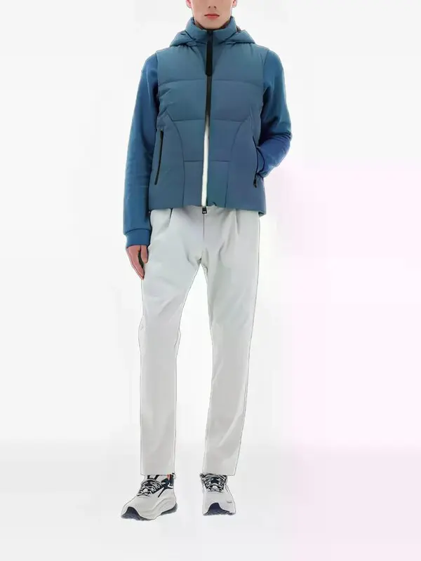 Herno Hooded Zip Gilet - Blue