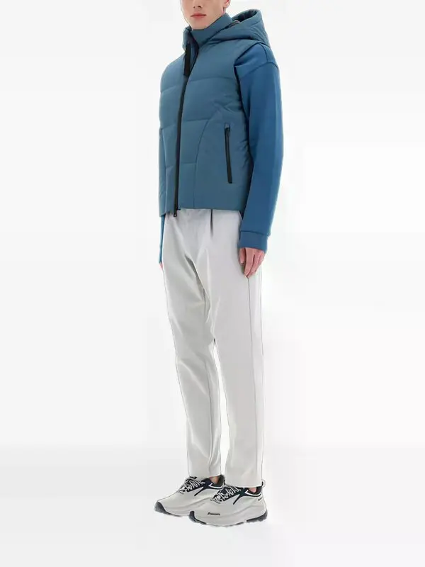 Herno Hooded Zip Gilet - Blue