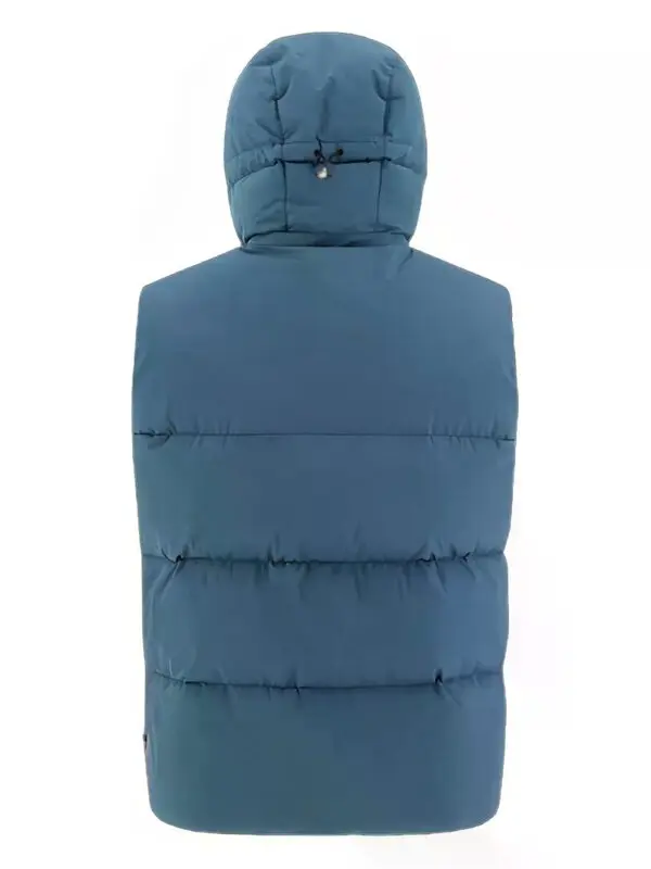 Herno Hooded Zip Gilet - Blue