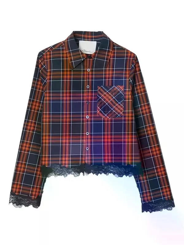 3.1 Phillip Lim Plaid Lace Trimmed Shirt