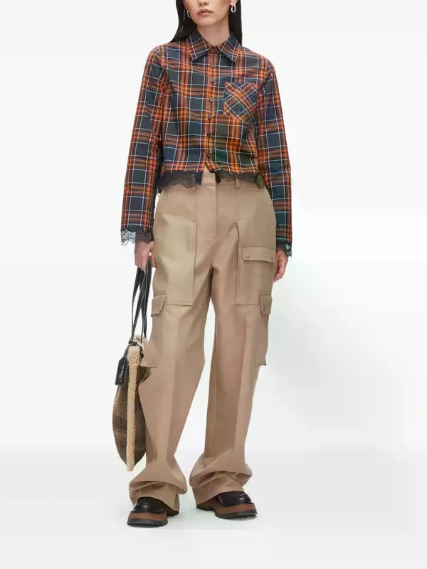 3.1 Phillip Lim Plaid Lace Trimmed Shirt