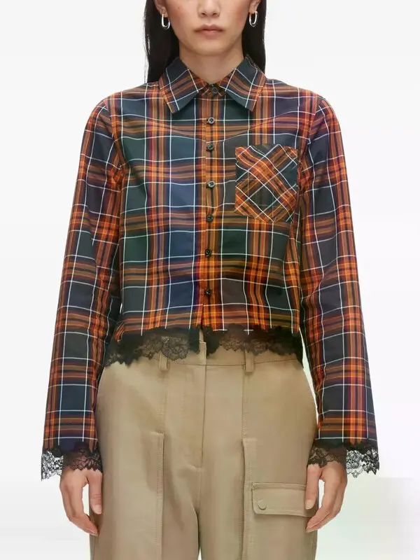 3.1 Phillip Lim Plaid Lace Trimmed Shirt