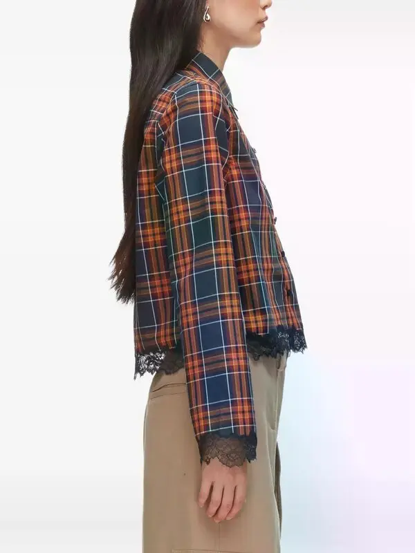 3.1 Phillip Lim Plaid Lace Trimmed Shirt