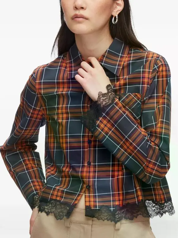 3.1 Phillip Lim Plaid Lace Trimmed Shirt