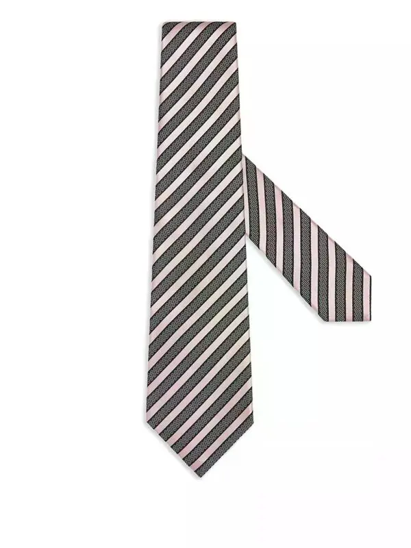 Zegna Striped Neck Tie - Pink