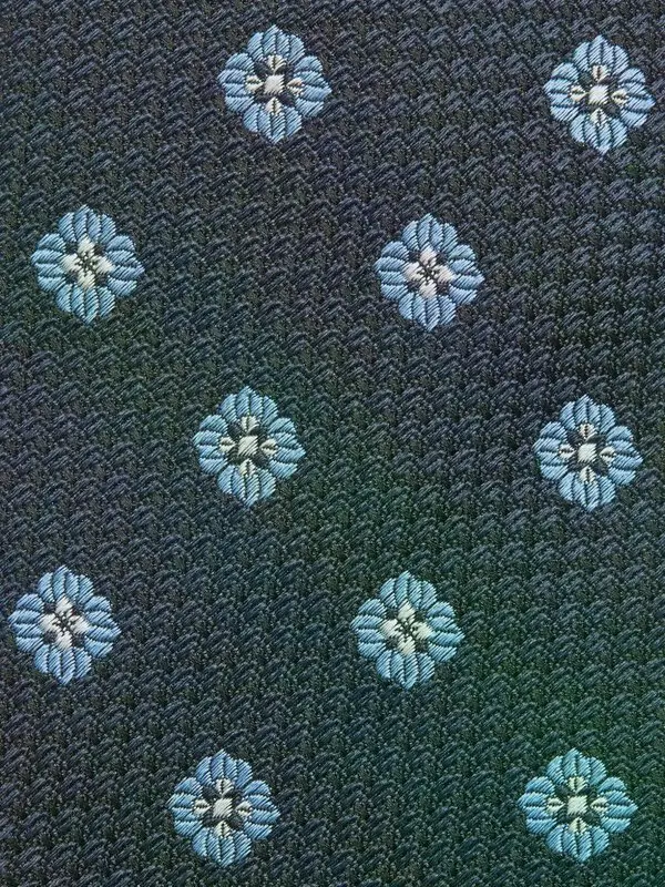 Zegna Floral-pattern Silk Neck Tie - Blue