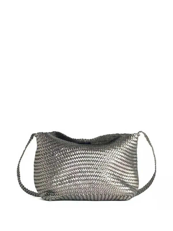 Dragon Diffusion Woven Leather Shoulder Bag - Silver