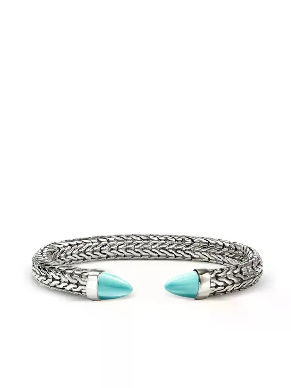 John Hardy Sterling Spear Turquoise Cuff Bracelet - Silver