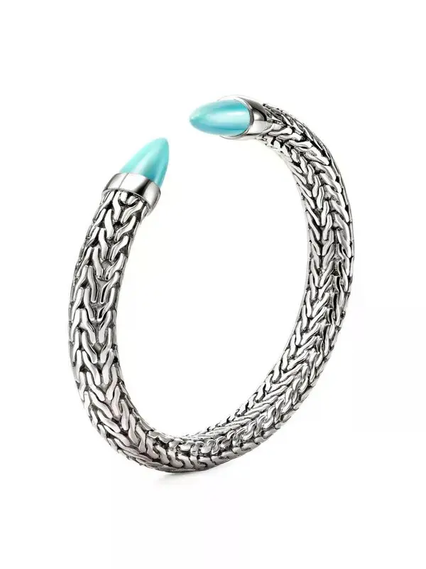 John Hardy Sterling Spear Turquoise Cuff Bracelet - Silver