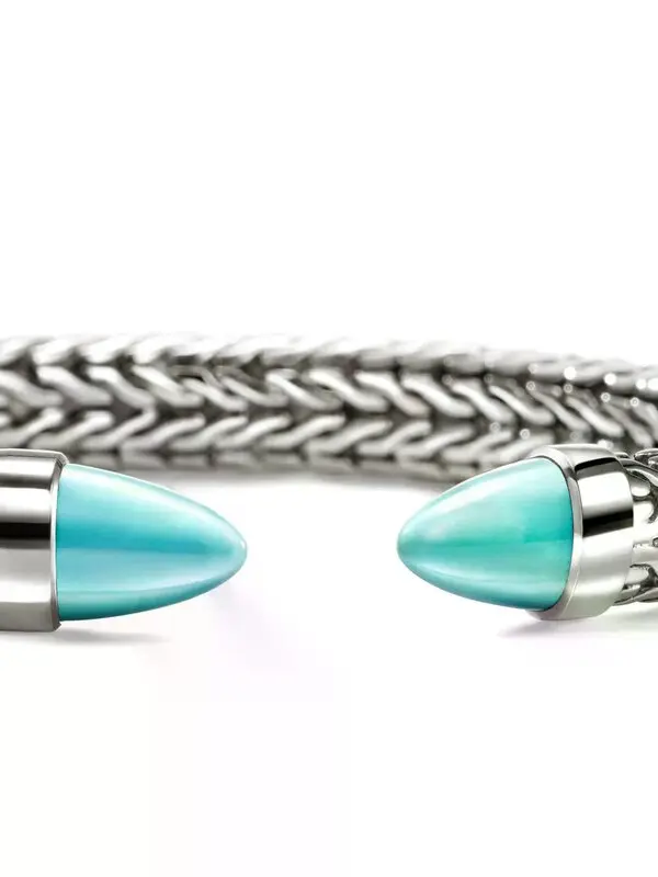 John Hardy Sterling Spear Turquoise Cuff Bracelet - Silver