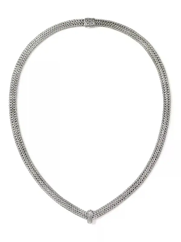 John Hardy Sterling Icon Link Diamond Necklace - Silver