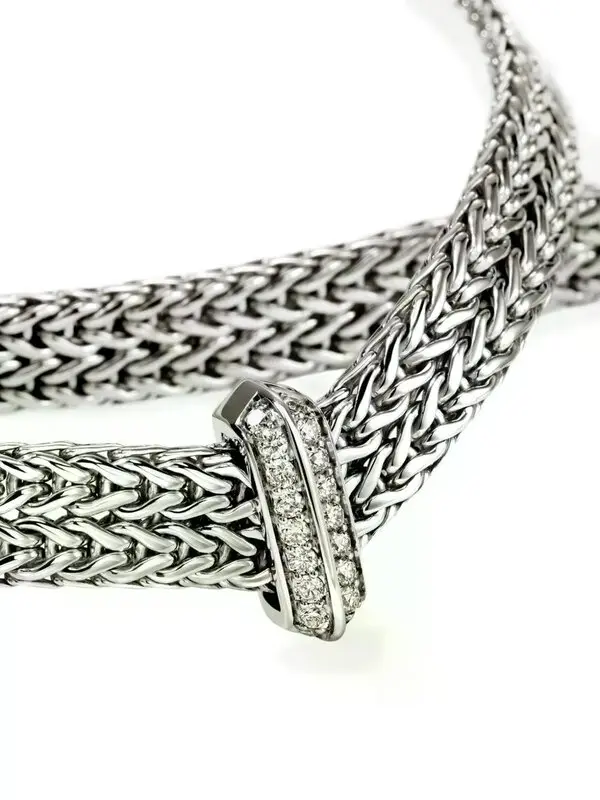 John Hardy Sterling Icon Link Diamond Necklace - Silver