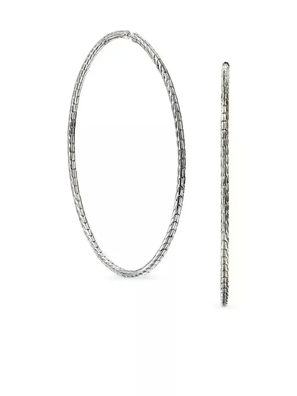 John Hardy Sterling Hoop Earrings - Silver