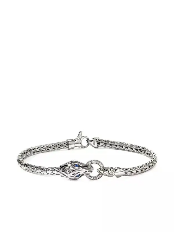 John Hardy Sterling Naga Bracelet With Diamond And Sapphire - Silver