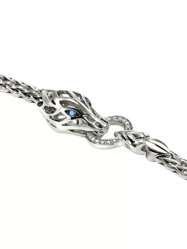 John Hardy Sterling Naga Bracelet With Diamond And Sapphire - Silver