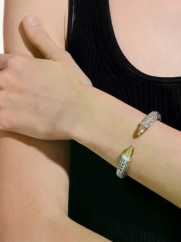 John Hardy Sterling And 14k Yellow Gold Spear Bracelet - Silver