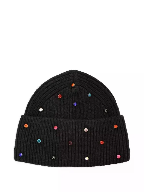 Goldbergh Embellished Ribbed Beanie - Black