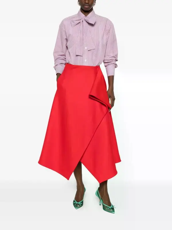 Rochas Ruffle Wrap Midi Skirt