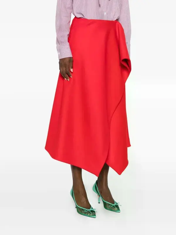 Rochas Ruffle Wrap Midi Skirt